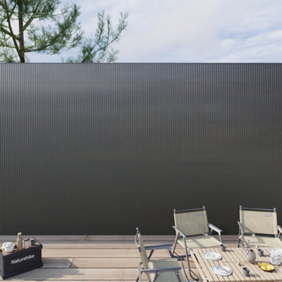 Rods Reinforced Windproof & Waterproof PVC Privacy Screen 500cm W x 150cm D
