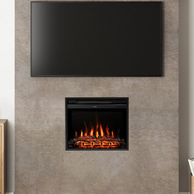 Rodwell 22" Black Inset Wall Mounted Electric Fire