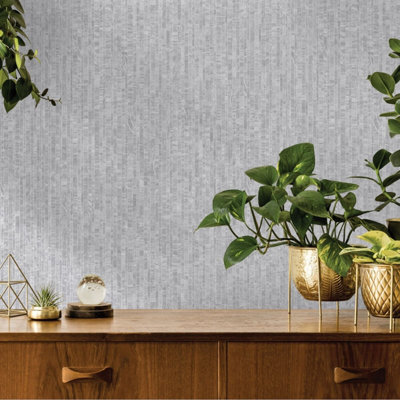 Roka Striped Wallpaper Grey Holden 91120
