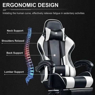 Roll over image to zoom in Gaming Chair Ergonomic Computer Chair Office ...