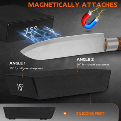 Rolling Blade Sharpener Kit with Magnetic Guide, 15 and 20 Degree Angles
