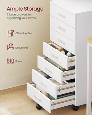 Rolling Filing Cabinet, Pedestal File Cabinet with Wheels, Printer ...