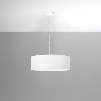 Rollo Fabric & Steel White 3 Light Classic Chandelier