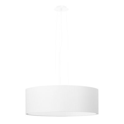 Rollo Fabric & Steel White 3 Light Classic Chandelier