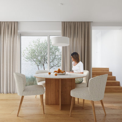 Rollo Fabric & Steel White 3 Light Classic Chandelier