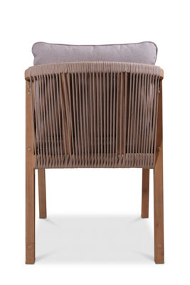 ROMA BISTRO SET WITH ROPE LOUNGE DINING CHAIRS