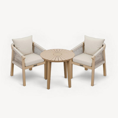 ROMA Bistro Set with Rope Lounge Dining Chairs