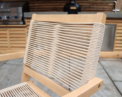 ROMA Bistro Set with Rope Stacking Chairs