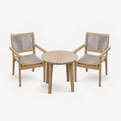 ROMA Bistro Set with Rope Stacking Chairs