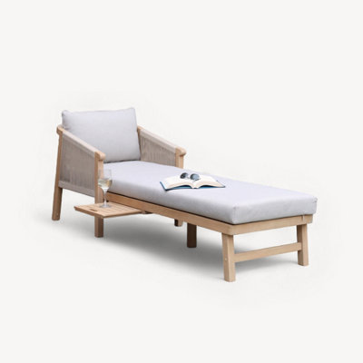 Roma Rope Sun Lounger with side table