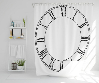 Roman Numeral Clock (Shower Curtain) / Default Title | DIY at B&Q