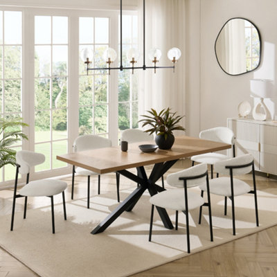 Romano Rectangle Herringbone Wooden Dining Table