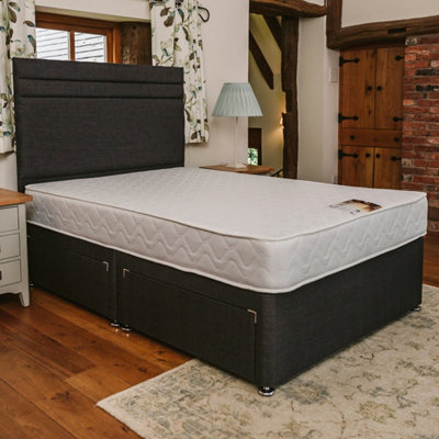 Rome Comfort Deluxe Sprung Divan Bed Set 4FT Small Double 4 Drawers ...