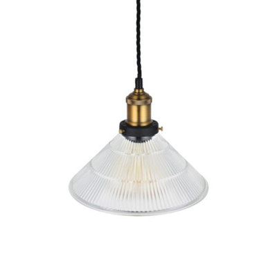 Romilly Tapered Etched Glass French Style Pendant Light - SE Home