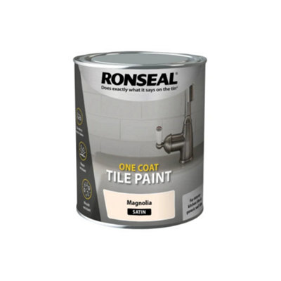 Ronseal 39378 One Coat Tile Paint Magnolia Satin 750ml RSLOCTPMS750
