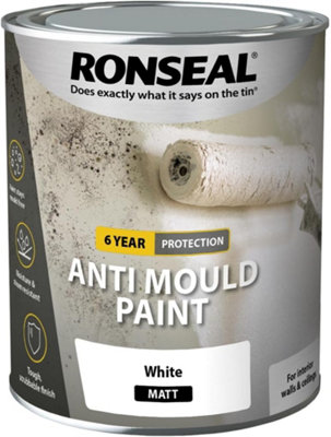 RONSEAL ANTI MOULD PAINT WHITE MATT 750ML UP TO 6 YEARS PROTECTION ...