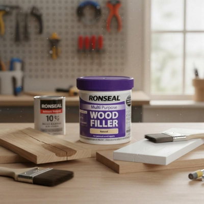 Ronseal Multi Purpose Wood Filler Natural 250g Interior Exterior Use ...