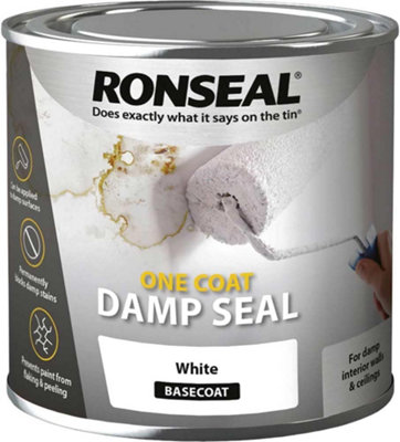 Ronseal One Coat Damp Seal White 250ml Permanent Block Damp Stains ...