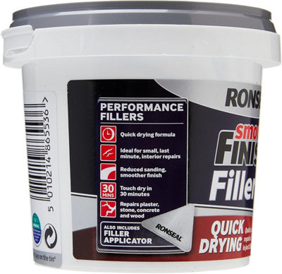 Ronseal Smooth Finish Filler Quick Drying White 600g Interior Repair ...