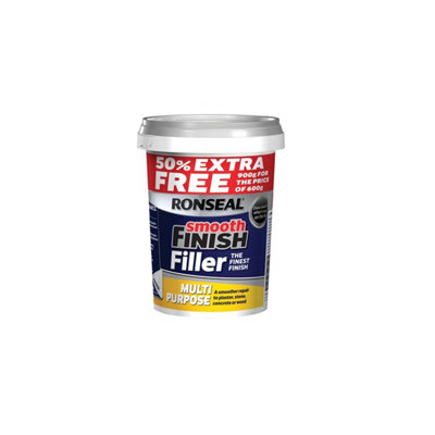 Ronseal - Smooth Finish Multipurpose Wall Filler Ready Mixed 600g +50% ...
