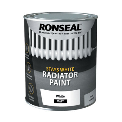 Ronseal Stays White Radiator Paint White Matt 750ml | DIY at B&Q