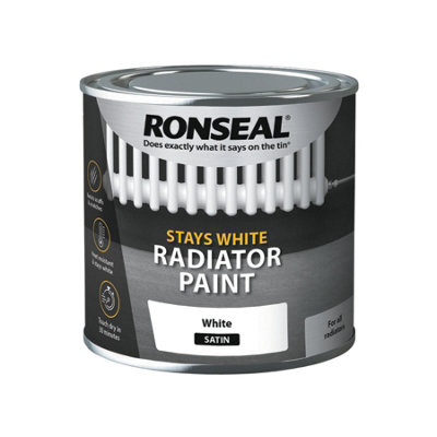 Ronseal Stays White Radiator Paint White Satin 250ml | DIY at B&Q