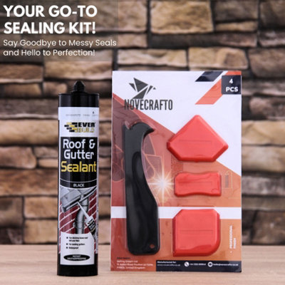 Roof & Gutter Sealant - Pack of 24 Tubes (295ml each) Black Sealant ...