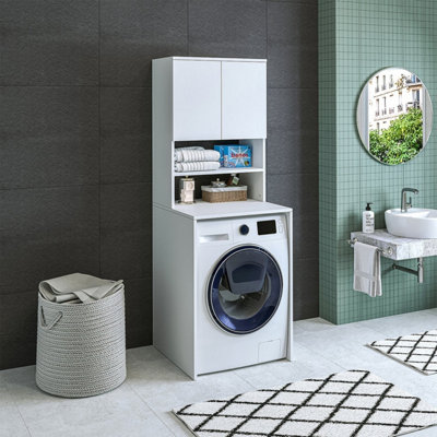 Roomart Atlantic Washing Machine Cabinet with Upper Storage, White