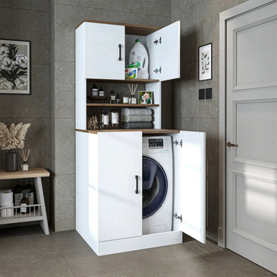 Roomart Atria Washing Machine Cabinet with Double Door Storage and ...