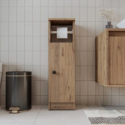 Roomart Beta Toilet Roll Holder and Storage Cupboard Freestanding Slim ...