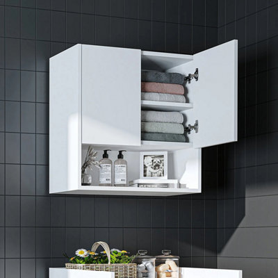 Roomart Derin Wall Mounted Washing Machine Upper Storage Cabinet White 65cm
