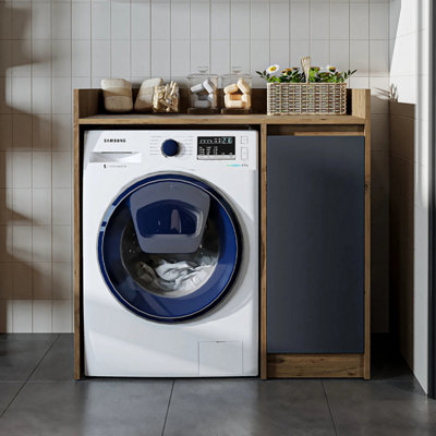 Roomart Derin Washing Machine Cabinet with Side Cupboard Anthracite and ...