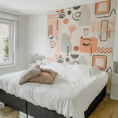 Roomblush Fantasy Faces Eco 4 Lane Repeatable Wallpaper Mural 200 x 285cm, Pink | DIY at B&Q