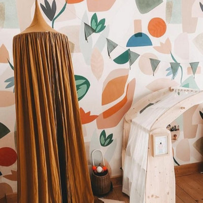 Roomblush Floral Pieces Eco 4 Lane Repeatable Wallpaper Mural 200 x ...