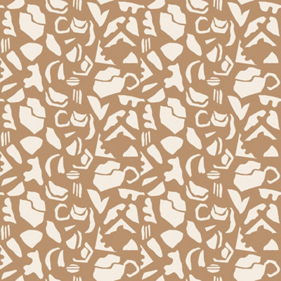 Roomblush Organic Puzzle Eco 4 Lane Repeatable Wallpaper Mural 200 x 285cm, Terracotta