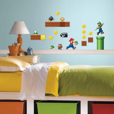 RoomMates Nintendo Super Mario Build A Scene Peel & Stick Wall Decals