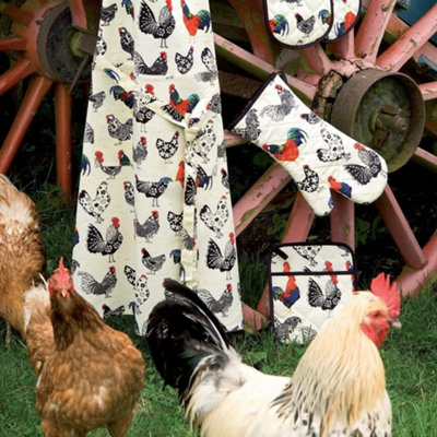 Rooster Animal Print 100% Cotton Apron | DIY at B&Q
