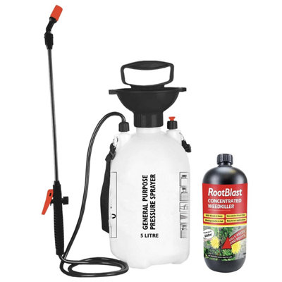 RootBlast - 1 Litre Concentrate 72g/L Glyphosate Weedkiller - with 5 ...