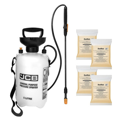 Rootblast - 4 x 100ml Concentrated Weedkiller - 5L JCB Garden Sprayer ...