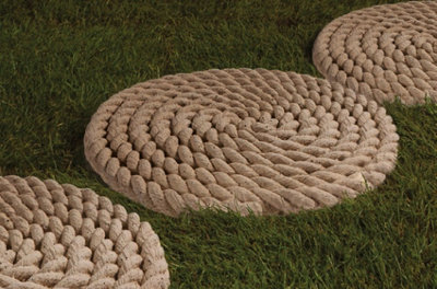 Rope Coil Concrete Stepping Stone Bath Buff 400mm - Pack of 25