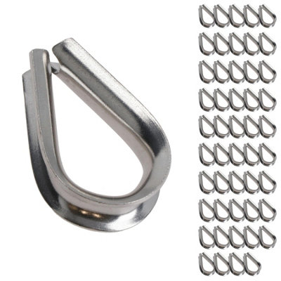 ROPE SPLICE THIMBLE 50PK FOR 5MM ROPE & WIRE SPLICED BOAT THIMBLES 316 ...