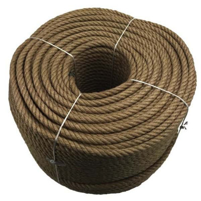 RopeServices UK 20mm Natural Jute 4 Strand Decking Rope x 40 Metres