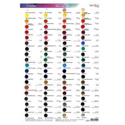 Rosa Gallery Watercolour Dot Card - 80 Colours, Artist Sample Sheet for ...