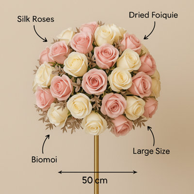 Rose Ball Collection, 50cm Diameter, Artificial Silk Rose Ball ...