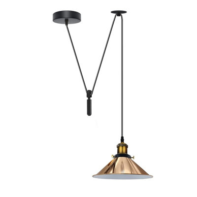 Rose Gold 195cm Cord Single Head Ceiling Pendant Vintage Edison 60W E27 ...