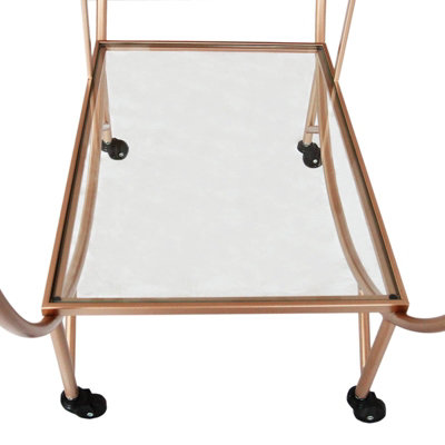 Rose Gold Drinks Trolley Bar Cart - Large