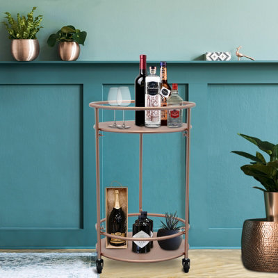 Gold Drinks Trolley With Glass Shelves Mini Bar Gold Drinks Trolley ...