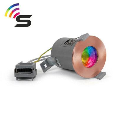 Rose Gold GU10 Fire Rated Smart LED Downlight - IP65 - SE Home