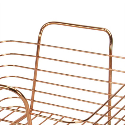 Rose Gold Metal Storage Basket Small - M&W | DIY at B&Q