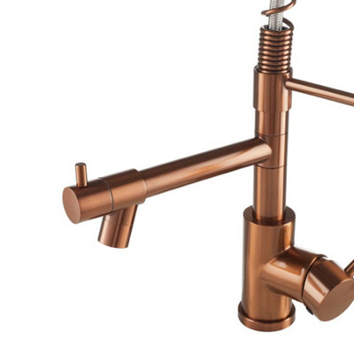 Rose Gold Swivel Pulldown Kitchen Faucet with Pot Filler 304 Stainless ...